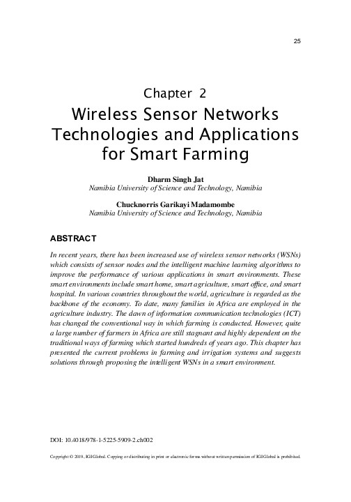 (PDF) Wireless Sensor Networks Technologies and Applications for Smart ...