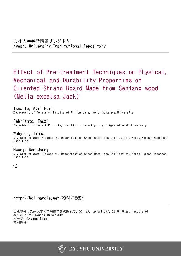 (PDF) Effect of Pre-treatment Techniques on Physical, Mechanical and ...