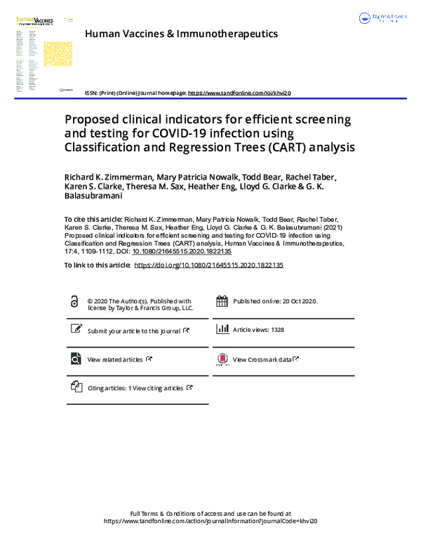 (PDF) Proposed clinical indicators for efficient screening and testing ...