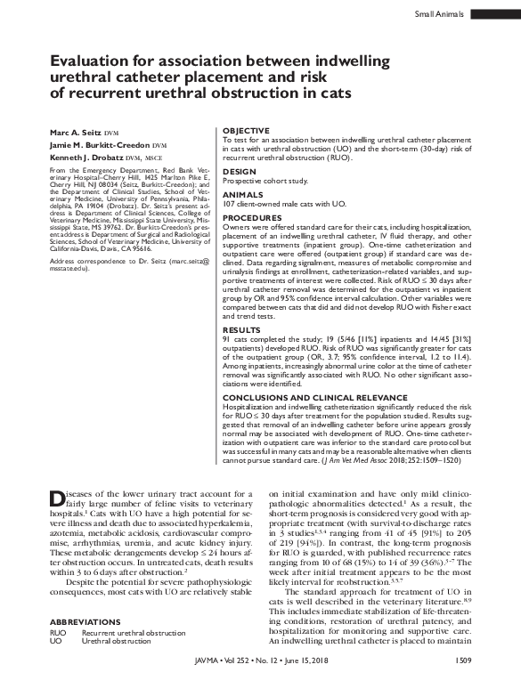 (PDF) Evaluation for association between indwelling urethral catheter ...