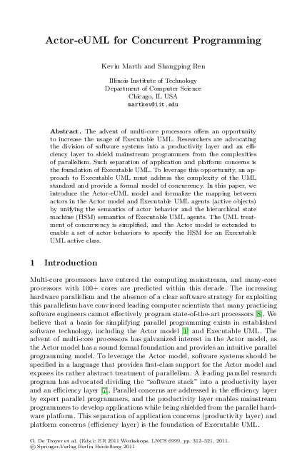 (PDF) Actor-eUML for Concurrent Programming