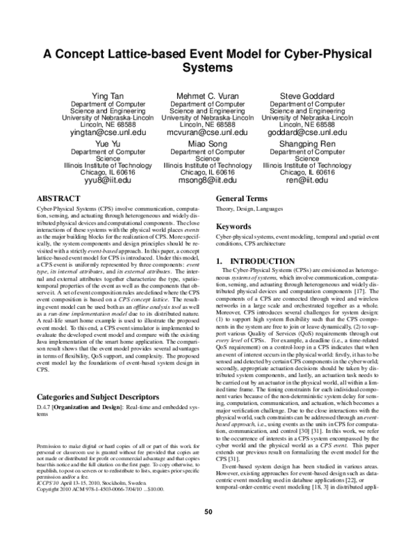 (PDF) A concept lattice-based event model for Cyber-Physical Systems