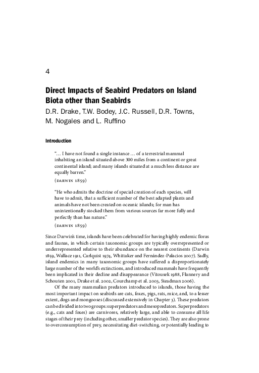 (PDF) Direct impacts of seabird predators on island biota other than ...