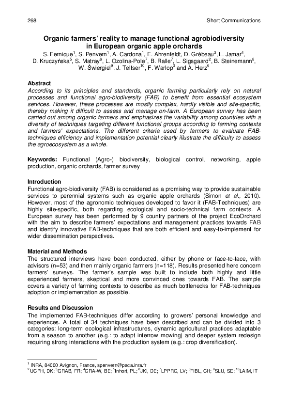 (PDF) Organic farmers’ reality to manage functional agrobiodiversity in ...