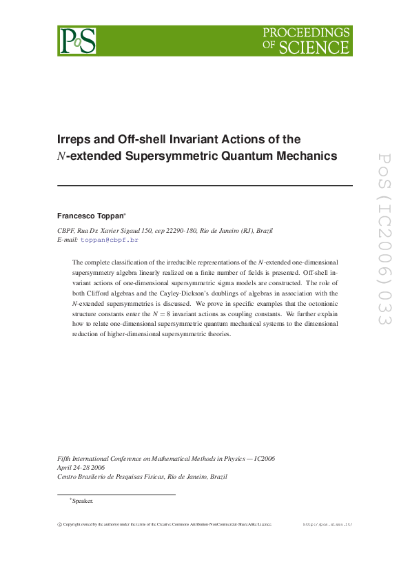 (PDF) New Results in Supersymmetric Quantum Mechanics