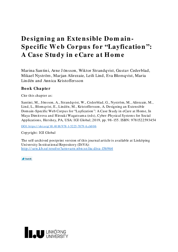 (PDF) Designing an Extensible Domain-Specific Web Corpus for “Layfication”