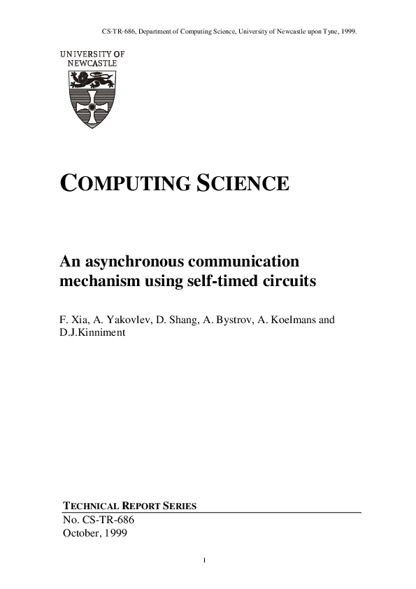 (PDF) An Asynchronous Communication Mechanism Using Self-timed Circuits