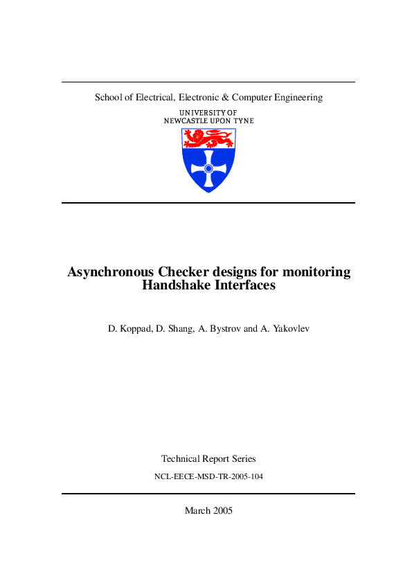 (PDF) Asynchronous Checker designs for monitoring Handshake Interfaces