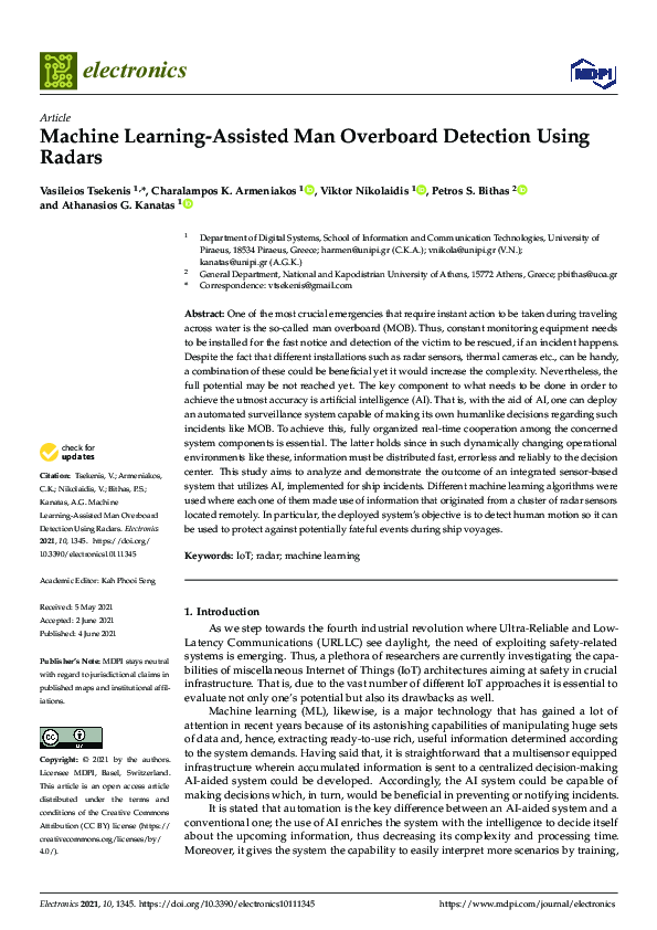(PDF) Machine Learning-Assisted Man Overboard Detection Using Radars