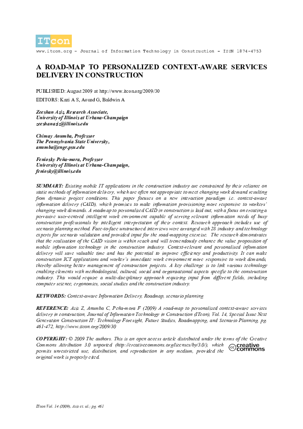 (PDF) A road-map to personalized context-aware services delivery in ...