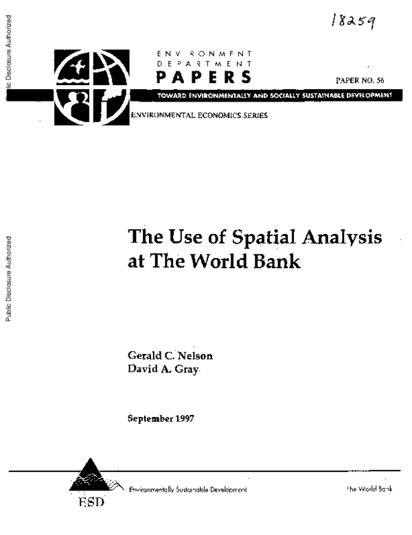 (PDF) The use of spatial analysis at the World Bank