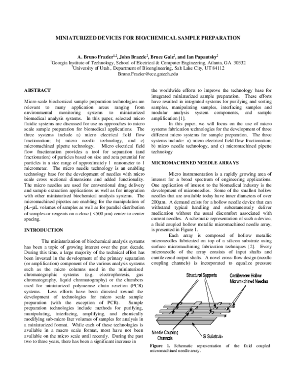 (PDF) Miniaturized Devices for Bio/Chemical Sample Preparation