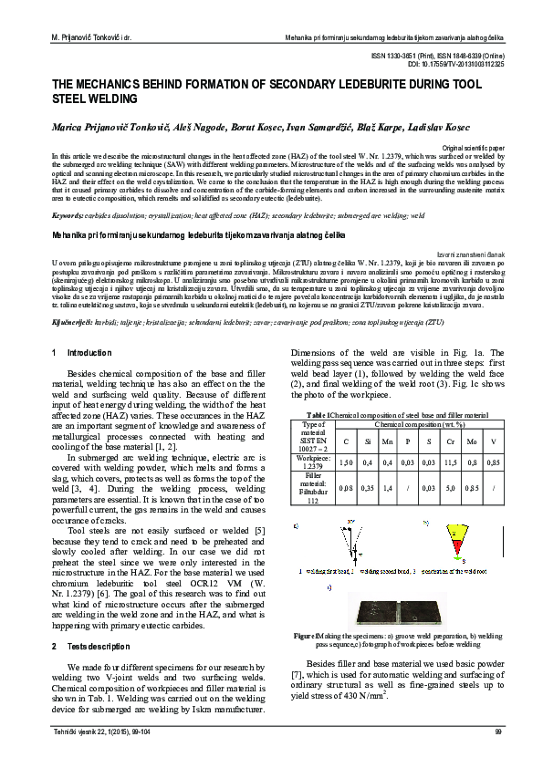 (PDF) The mechanics behind formation of secondary ledeburite during ...