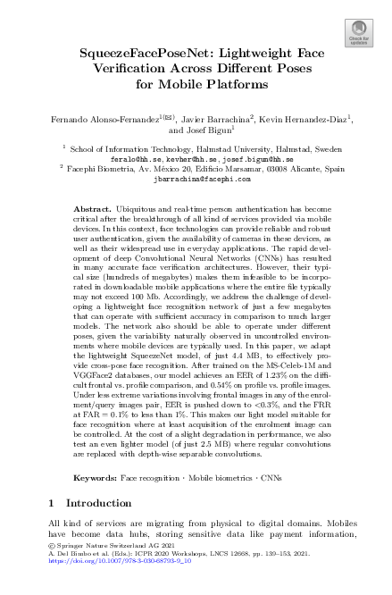 (PDF) Lightweight Face Verification for Mobile Use