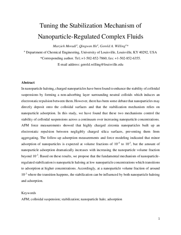 (PDF) Tuning the stabilization mechanism of nanoparticle-regulated ...