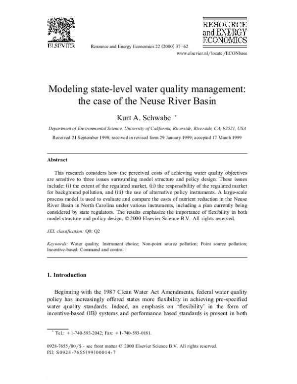 (PDF) Modeling state-level water quality management: the case of the ...
