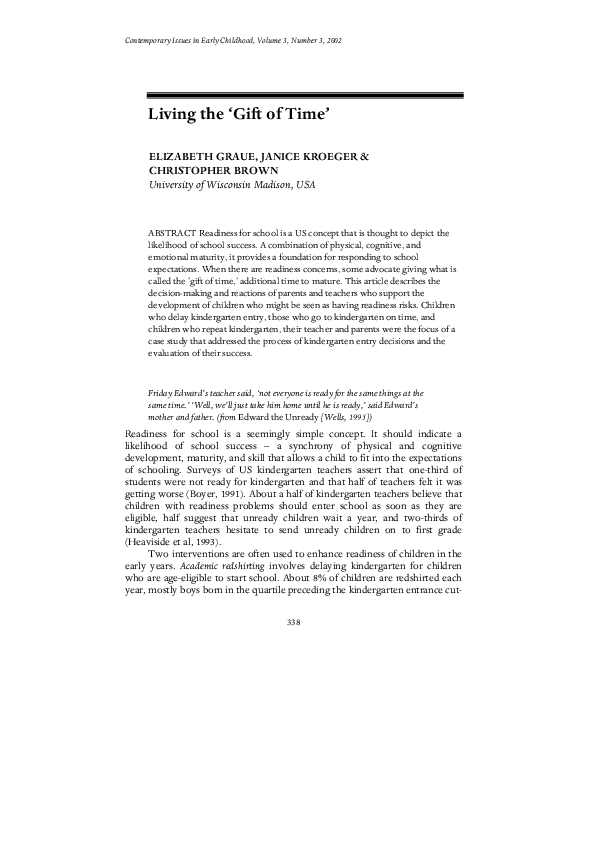 (PDF) Living the 'Gift of Time