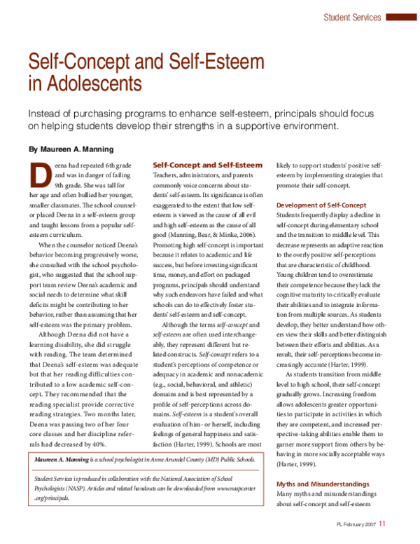 (PDF) Self-Concept and Self-Esteem in Adolescents