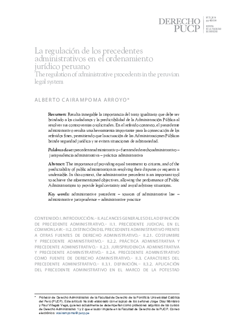(PDF) The regulation of administrative procedents in the peruvian legal ...