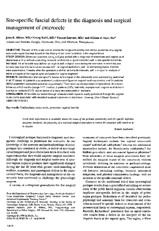 (PDF) Site-specific fascial defects in the diagnosis and surgical ...