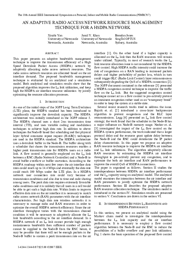 (PDF) An Adaptive Radio Access Network Resource Management Technique ...