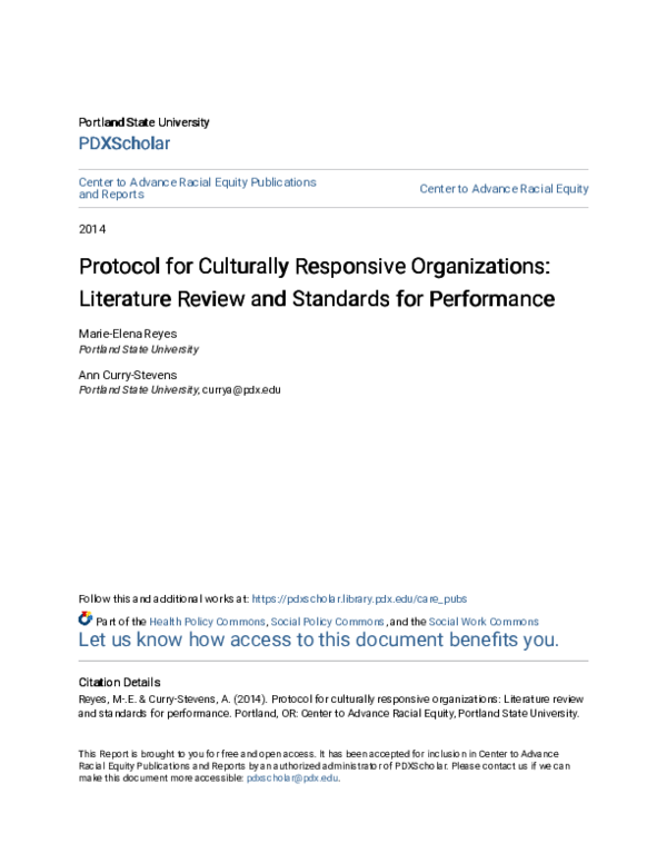 (PDF) Protocol for Culturally Responsive Organizations: Literature ...