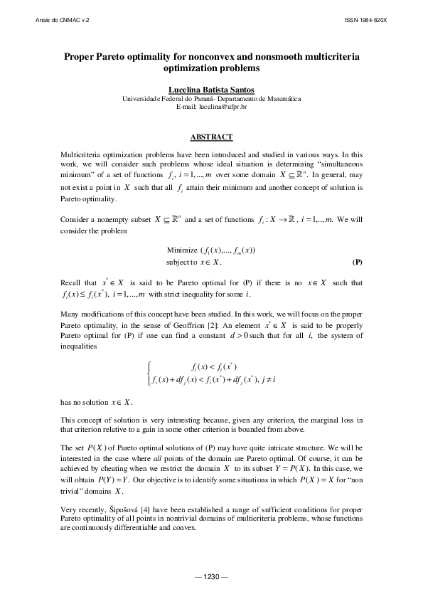 (PDF) Proper Pareto optimality for nonconvex and nonsmooth multicriteria optimization problems