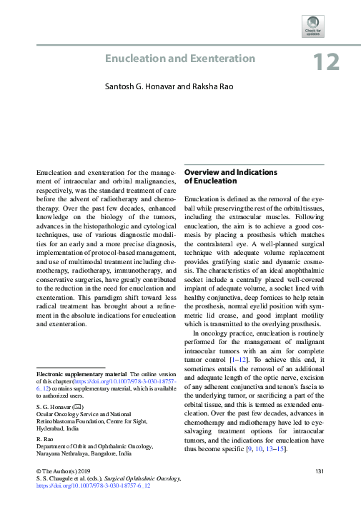 (PDF) Enucleation and Exenteration