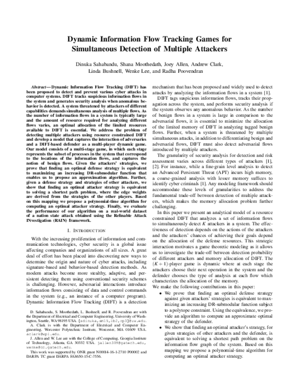 (PDF) Dynamic Information Flow Tracking Games for Simultaneous ... (PDF) Dynamic Information Flow Tracking Games for Simultaneous ...