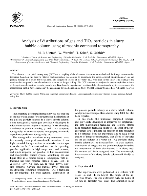 (PDF) Analysis of fluid dynamics in slurry bubble columns using ultrasonic technique with neural ...