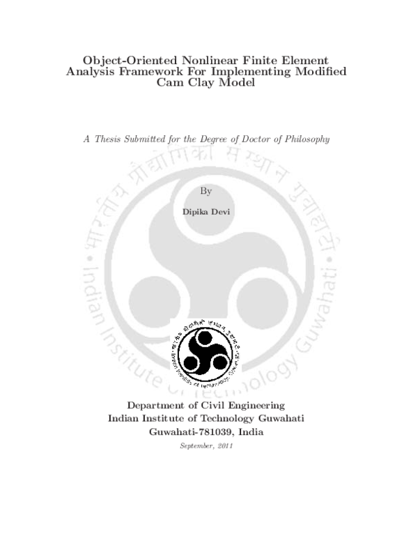 Pdf Object Oriented Nonlinear Finite Element Analysis Framework For