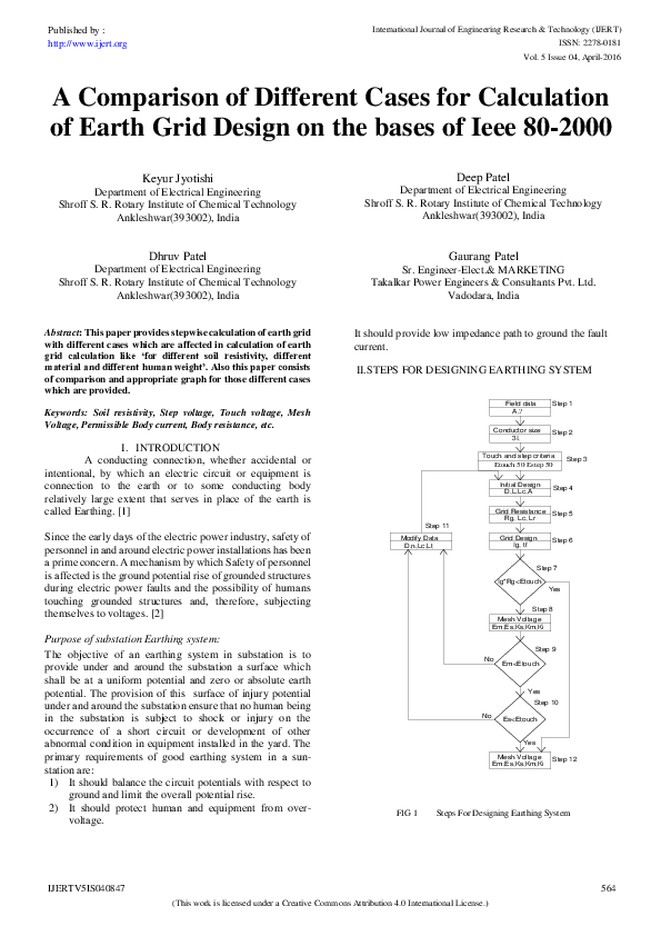 (PDF) A Comparison of Different Cases for Calculation of Earth Grid Design on the bases of Ieee ...