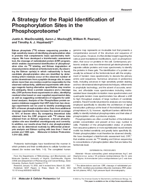 (PDF) A strategy for the rapid identification of phosphorylation sites ...