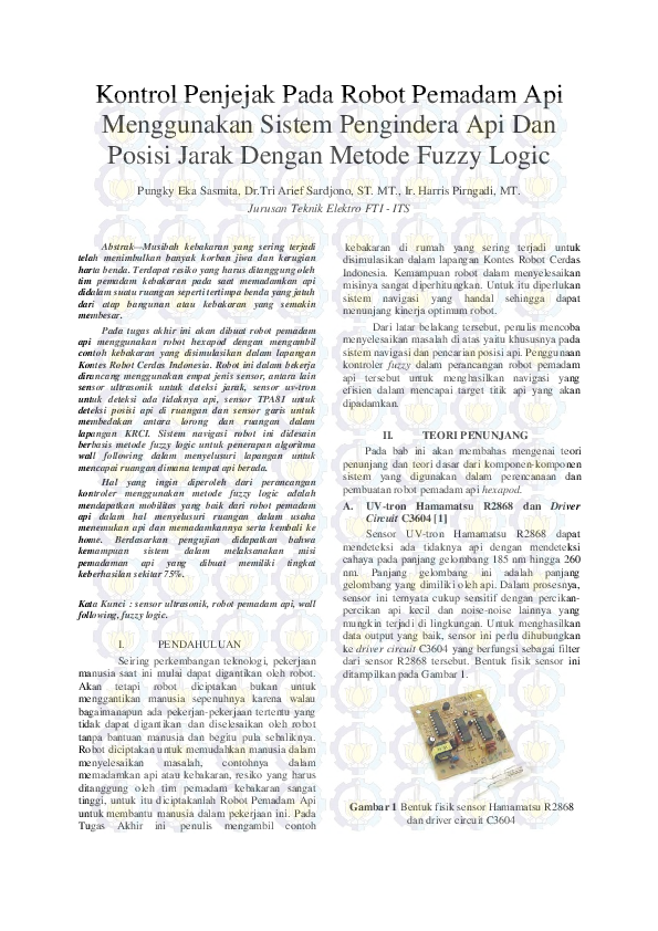(PDF) Kontrol Penjejak Pada Robot Pemadam Api Menggunakan Sistem Pengindera Api Dan Posisi Jarak ...