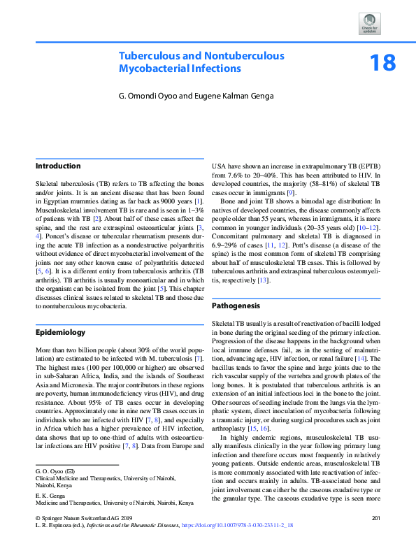 (PDF) Tuberculous and Nontuberculous Mycobacterial Infections