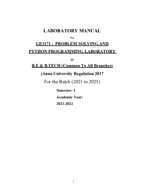 Doc Ge3151 Python Lab Manual Menaga D 