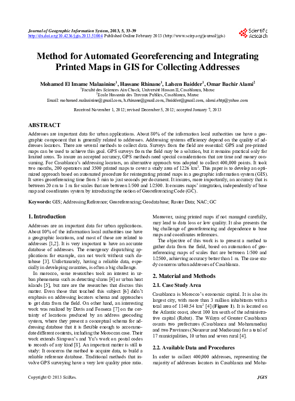 (PDF) Method for Automated Georeferencing and Integrating Printed Maps ...