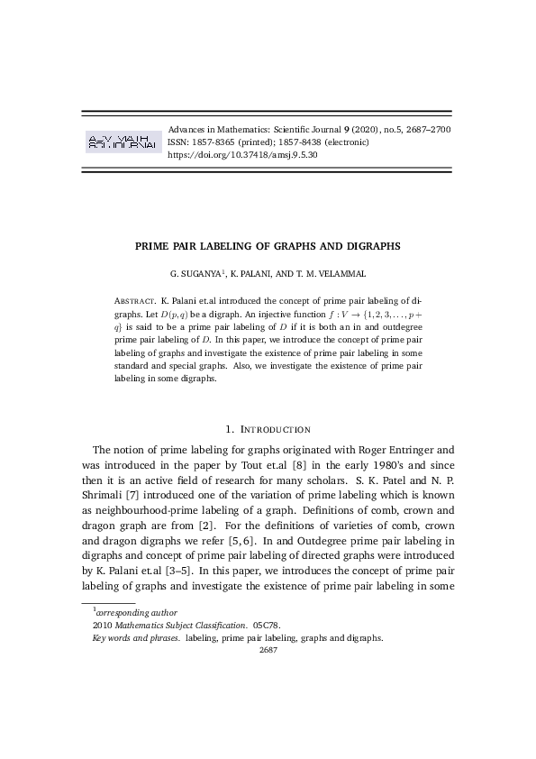 (PDF) Prime Pair Labeling of Graphs and Digraphs