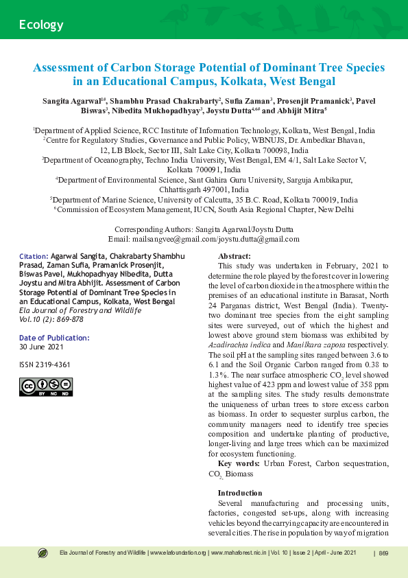 (PDF) Assessment of Carbon Storage Potential of Dominant Tree Species ...