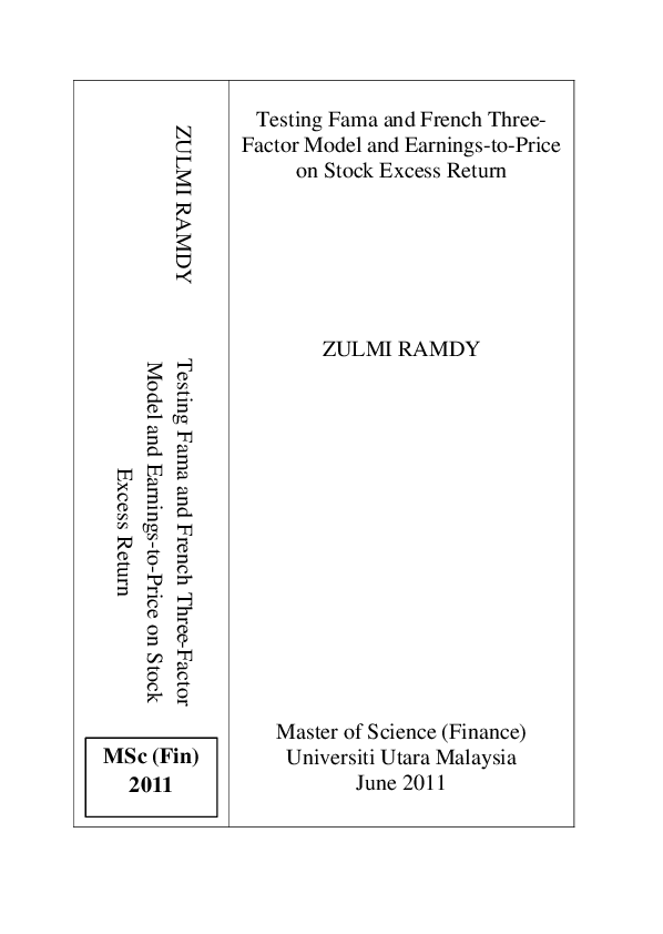 (PDF) Testing Fama and French Three-Factor Model and Earnings-to-Price ...