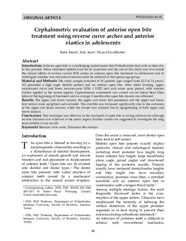 (PDF) Utility Arches in Orthodontics – Case Reports | Deepthi Reddy ...
