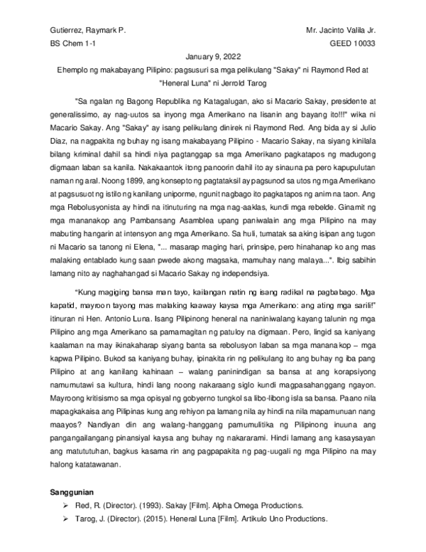 (PDF) Pagsusuring papel Gutierrez Raymark