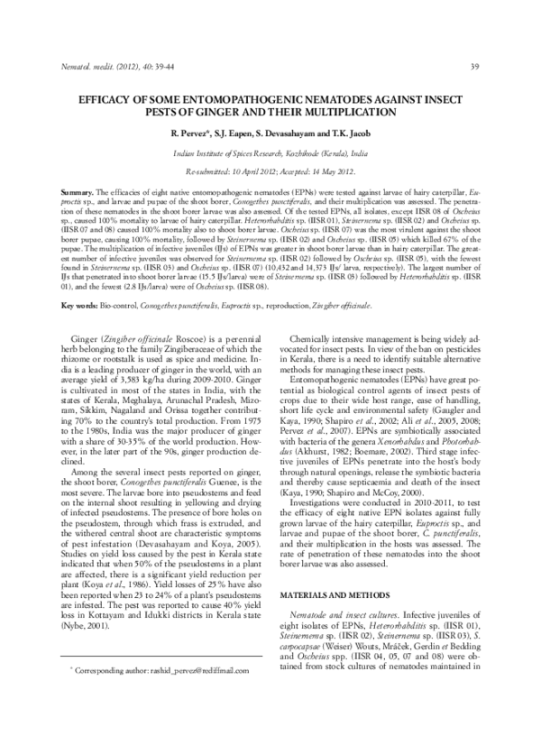 (PDF) Efficacy of some entomopathogenic nematodes against insect pests ...