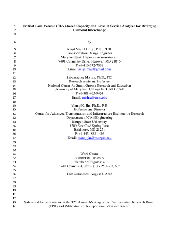 (PDF) Critical Lane Volume (CLV)-based Capacity and Level of Service ...