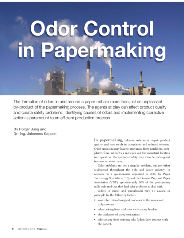 (PDF) Identifying causes of odors and implementing corrective action is ...