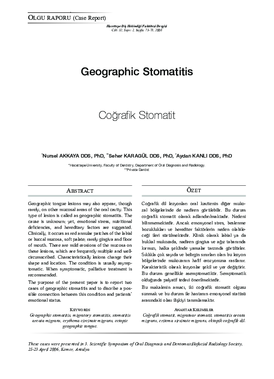 (PDF) Geographic Stomatitis
