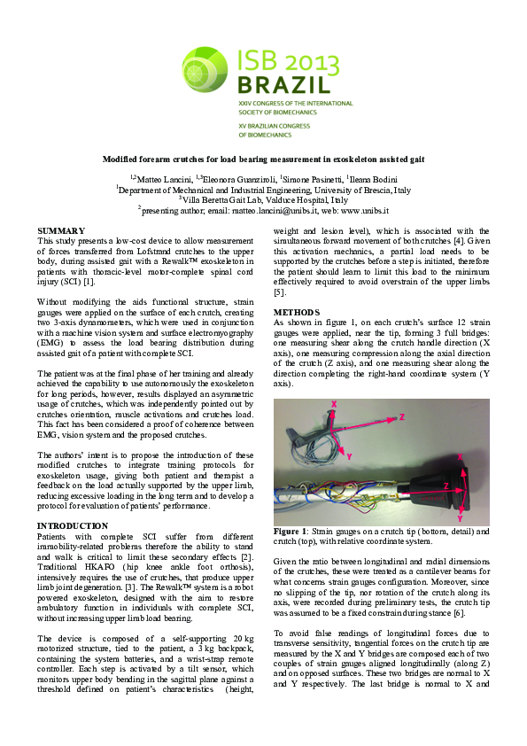 (PDF) Modified forearm crutches for load bearing measurement in ... (PDF) Modified forearm crutches for load bearing measurement in ...