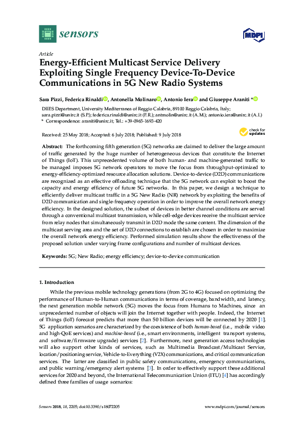 Pdf Energy Efficient Multicast Service Delivery Exploiting Single