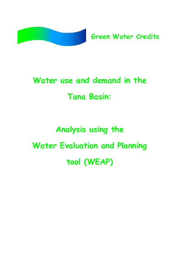 (PDF) Water use and demand in the Tana Basin: analysis using the Water ...