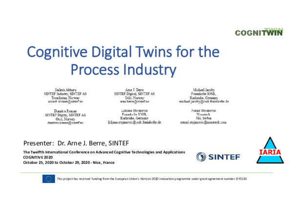 (PDF) Cognitive Digital Twins for the Process Industry